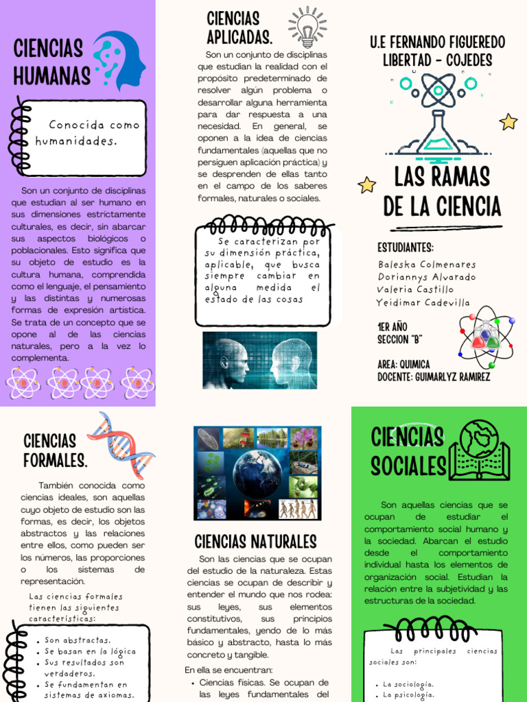 Triptico Las Ramas de La Ciencia | PDF | Science | Biología