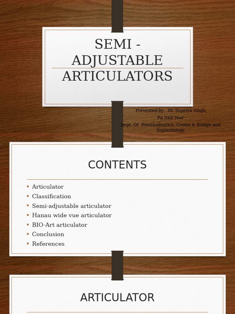 Semi - Adjustable Articulators | PDF