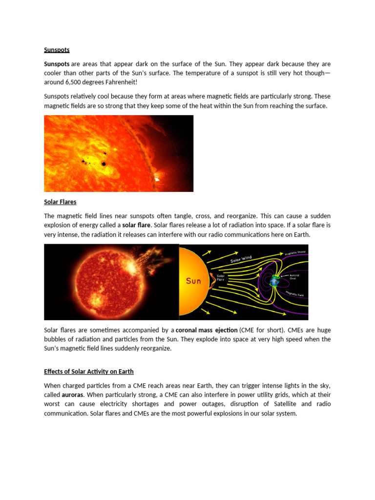 Understanding Sunspots and Solar Flares | PDF