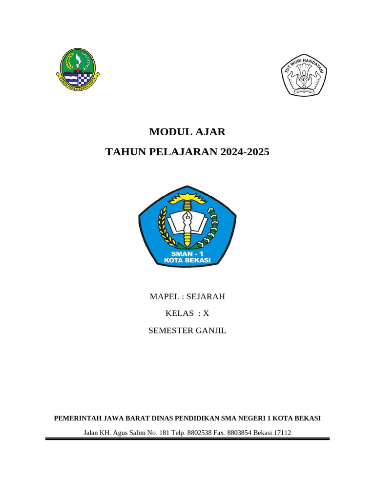 Modul Ajar Kelas X Sejarah - Ganjil | PDF