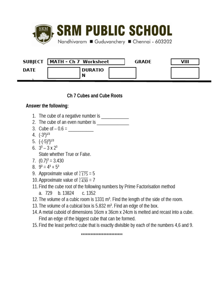 Math Worksheet-Ch 7 | PDF