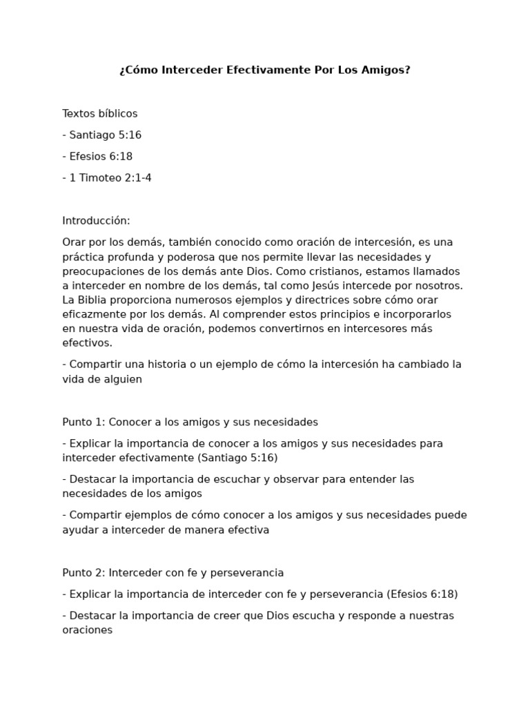 Cómo Interceder Efectivamente Por Los Amigos | PDF