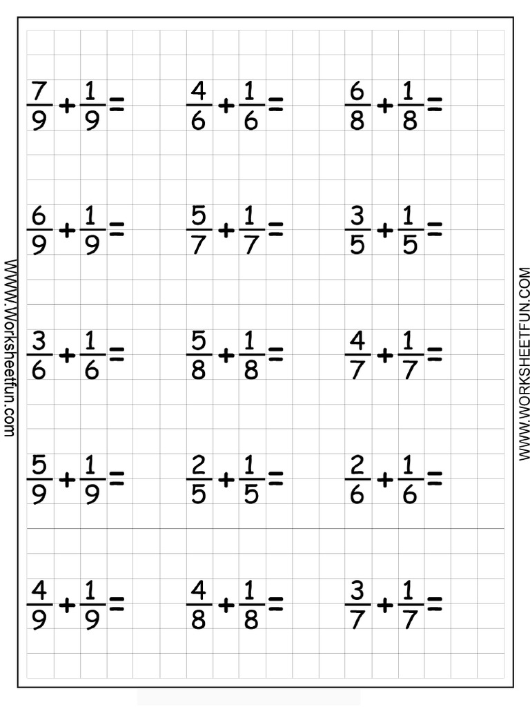 Fraction Addition SD W 5 | PDF
