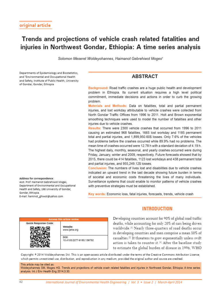 Trends and Projections of Vehicle Crash Related.29 | PDF | Mean Squared ...