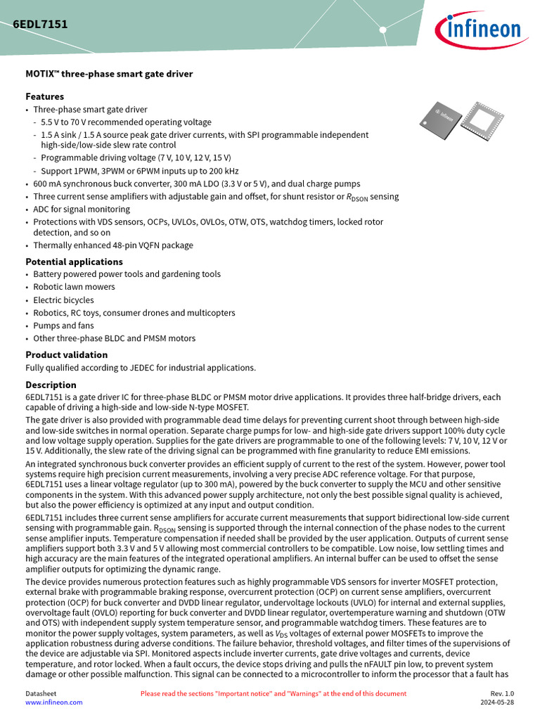 Infineon 6EDL7151 DataSheet v01 00 en | PDF | Amplifier | Capacitor