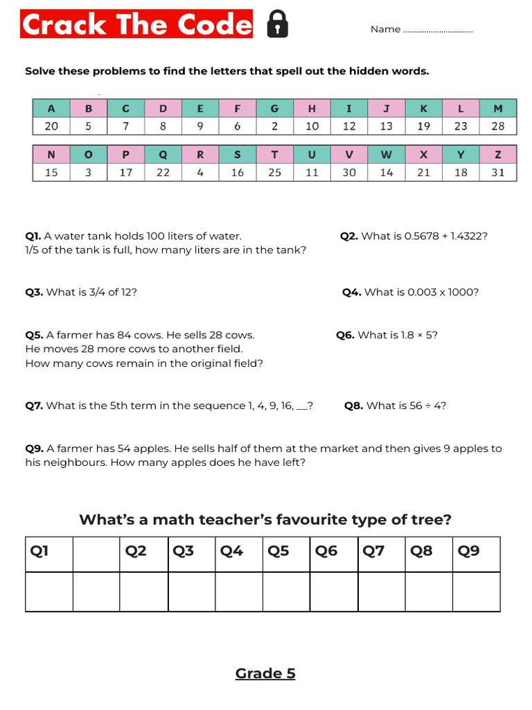 Grade 5 Math Problem | PDF