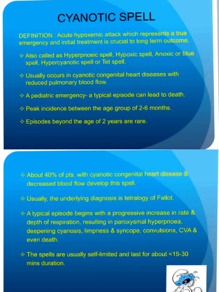 Management of Cyanotic Spells in Pediatrics | PDF | Congenital Heart ...