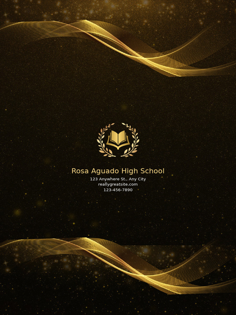Commencement Exercises Graduation Program in Gold and Black Classic and ...