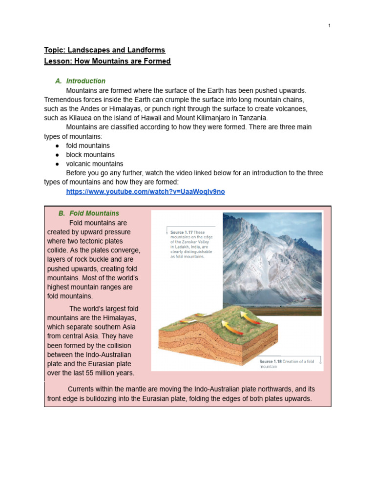 How Mountains Are Formed 2025 | PDF | Volcano | Mountains