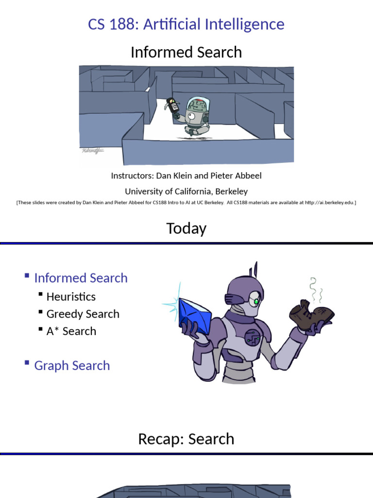 SP14 CS188 Lecture 3 Informed Search | PDF | Discrete Mathematics | Algorithms And Data Structures