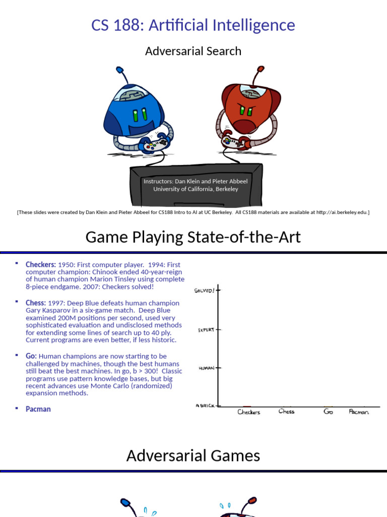 SP14 CS188 Lecture 6 Adversarial Search | PDF | Applied Mathematics | Algorithms