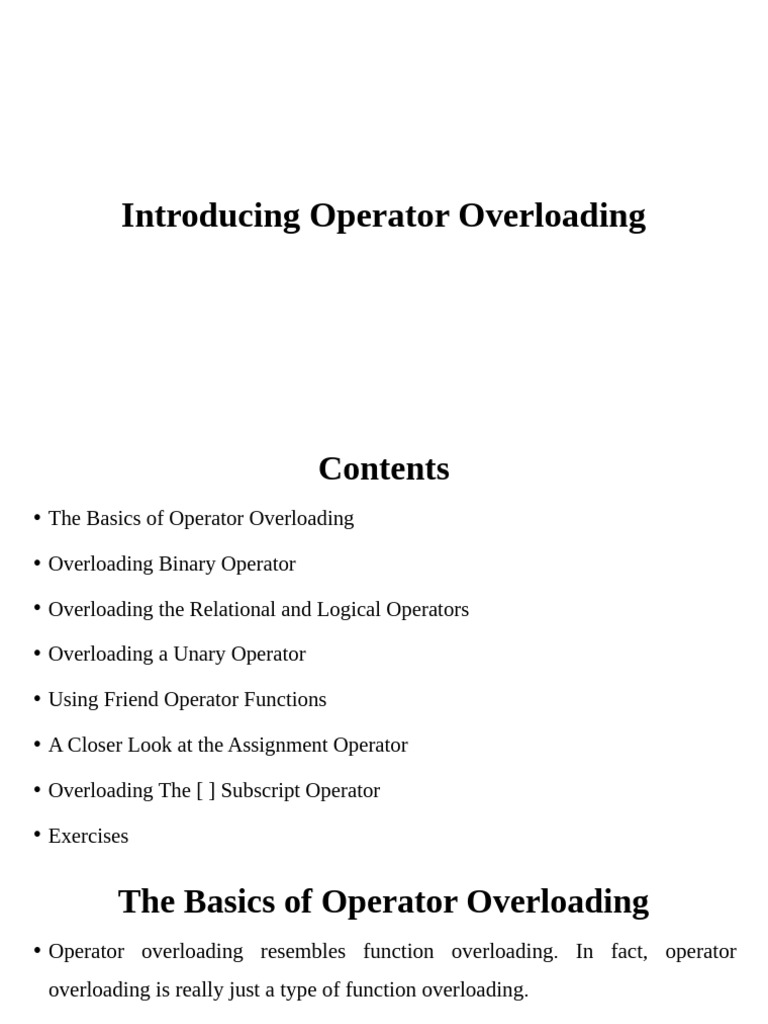 Operator Overloading | PDF | Parameter (Computer Programming) | Computer Programming