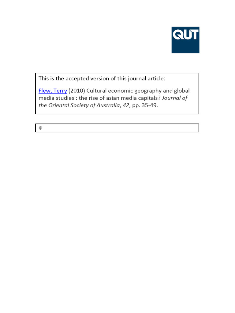 Cultural Economic Geography and Global M | PDF | Capitalism | Globalization