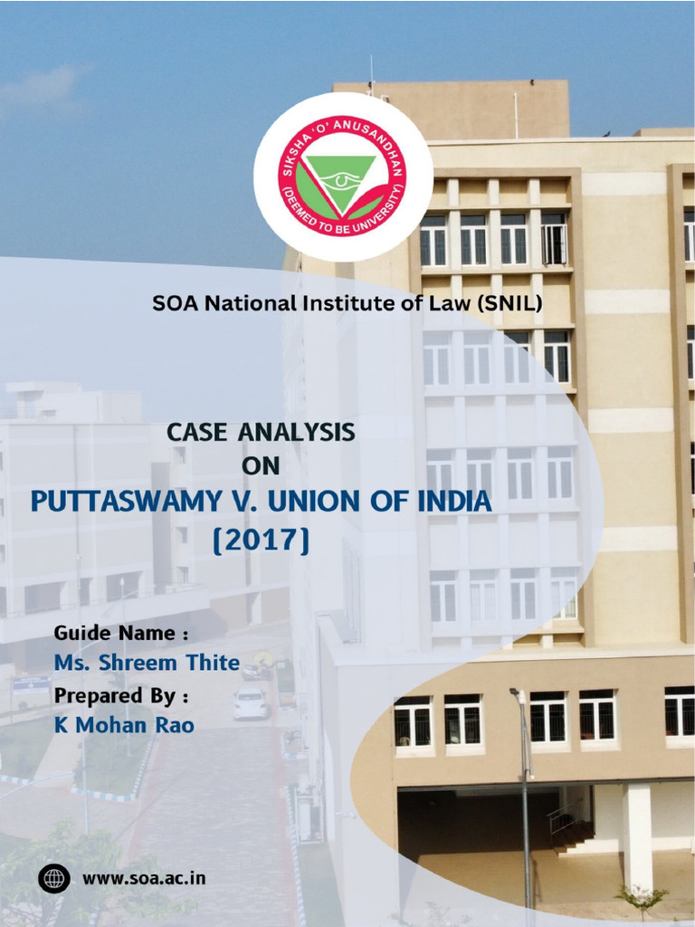 Case Analysis of Constitution. | PDF | Privacy | Right To Privacy