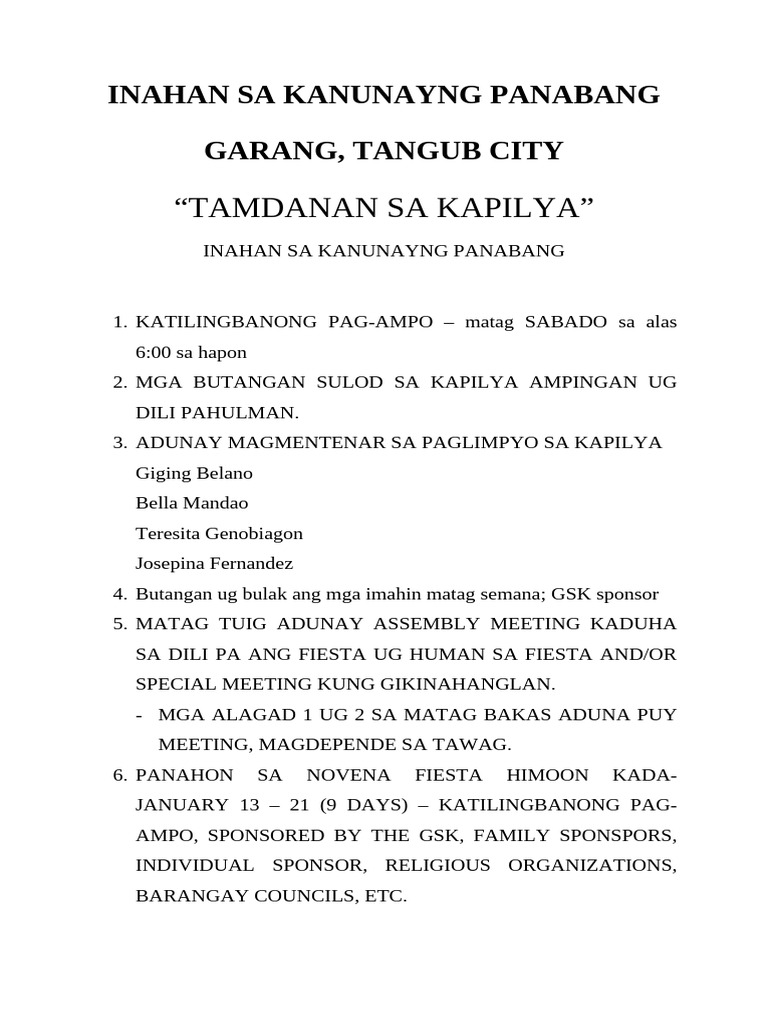 Tadanan (Kapilya) | PDF