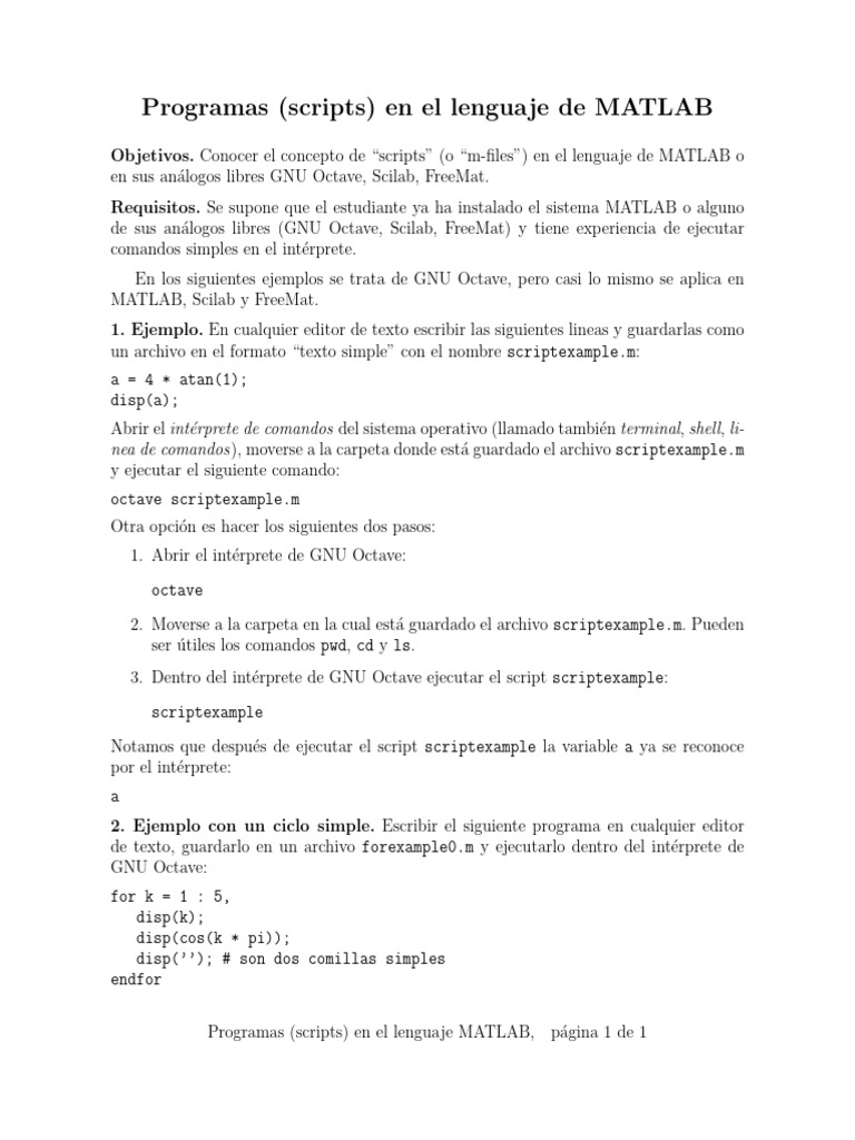 Scripts en Matlab | PDF