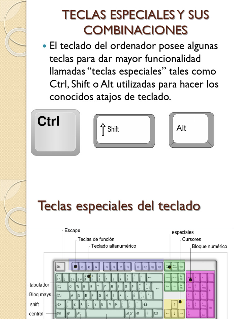 Teclas Especiales y Sus Combinaciones | PDF | Ventana (informática ...