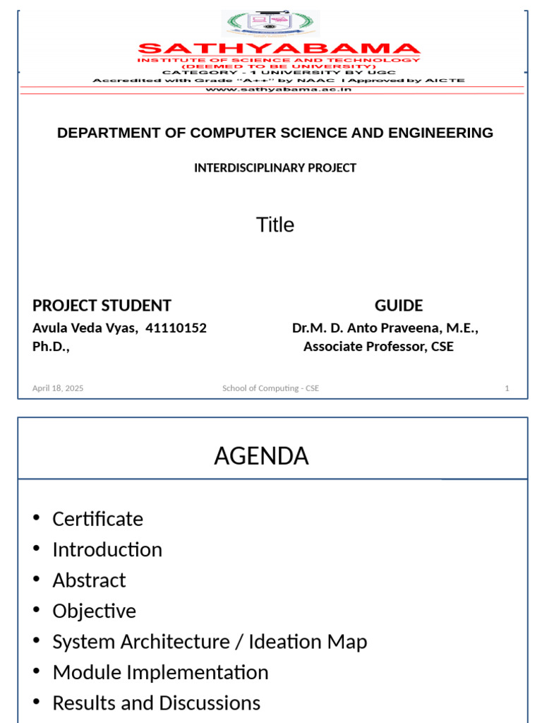 Interdisciplinary Project PPT Template | PDF