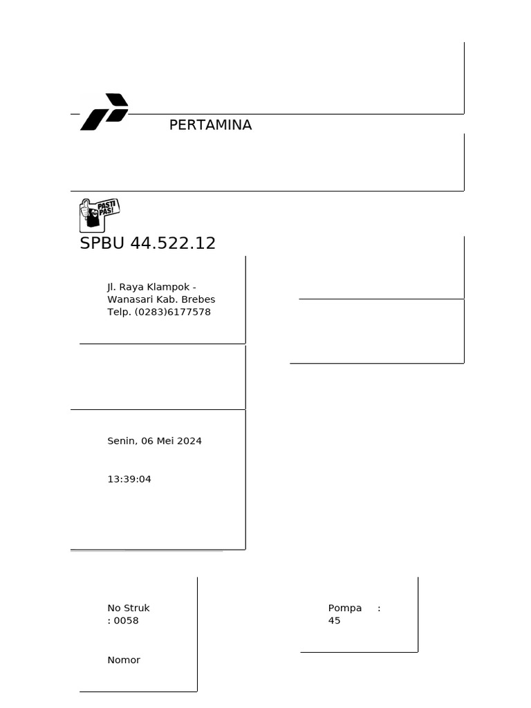 Struk Bensin Editan 1 | PDF