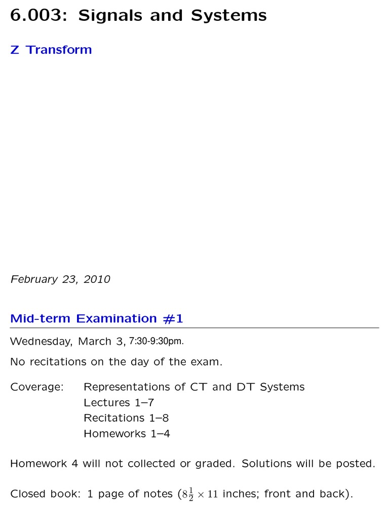 Z Transform Pdf Mathematical Objects Teaching Mathematics