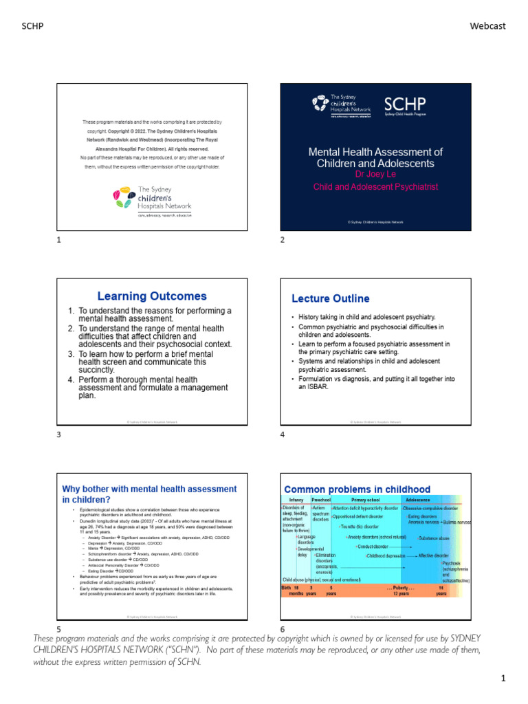 17 Pediatric Assessment - Mental Health Assessment | PDF | Mental ...