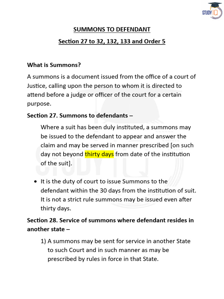26 Summons To Defendant - 1689228033 | PDF | Lawsuit | Summons
