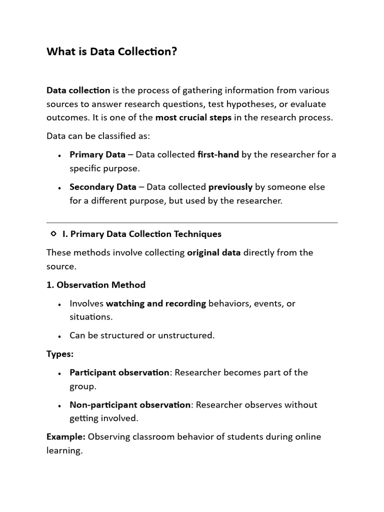 Data Collection and Research Methods Guide | PDF | Sampling (Statistics ...
