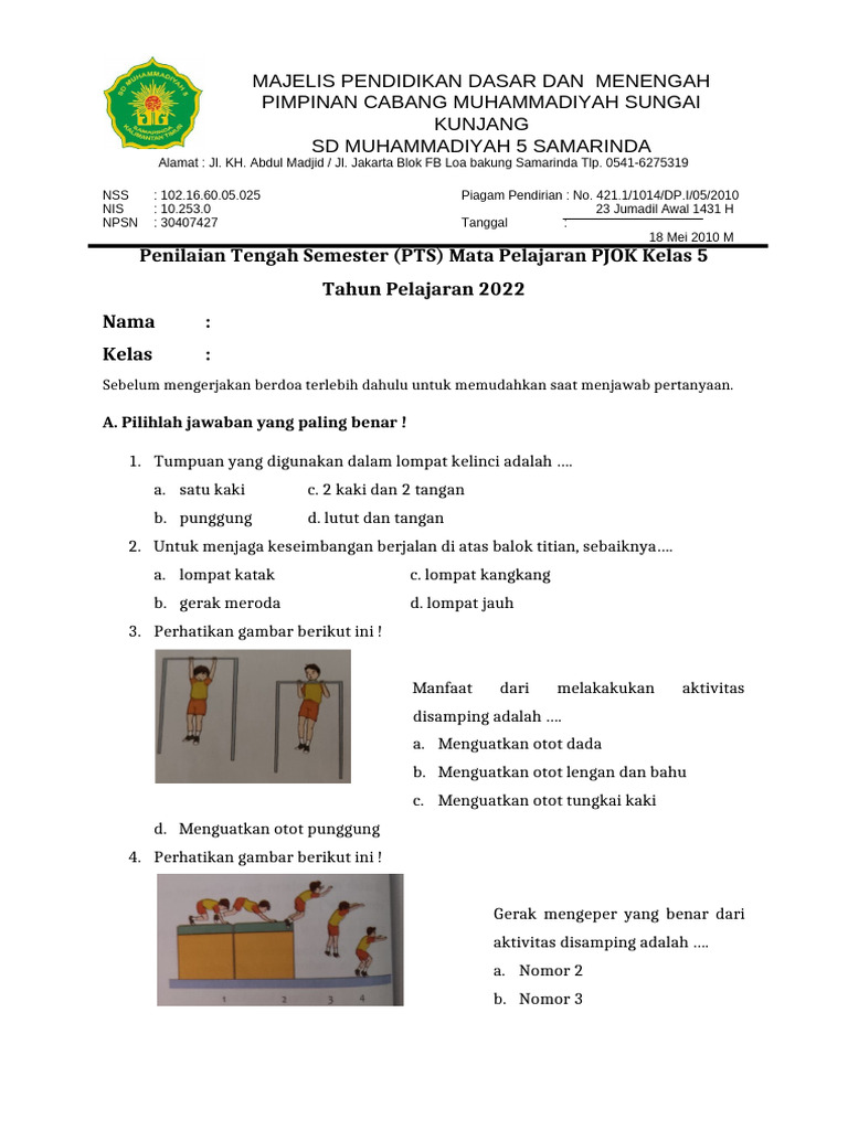 Soal Pas Pjok Kelas 5 | PDF