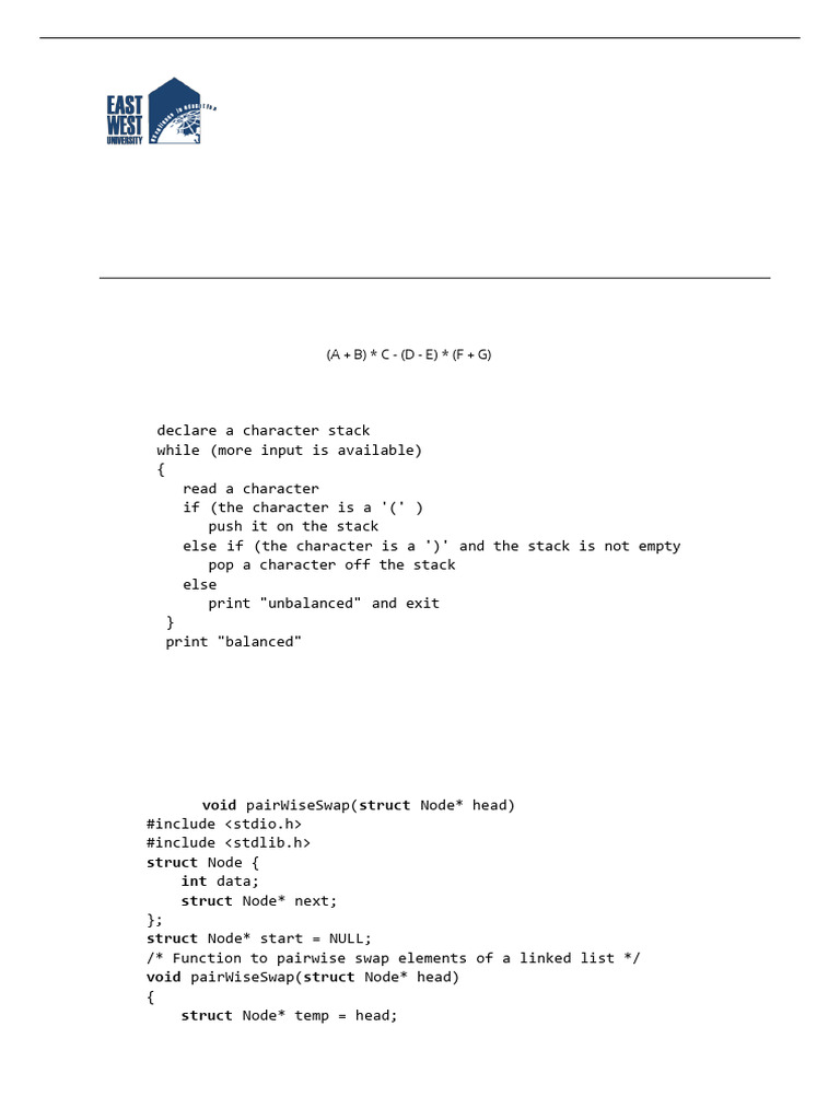 CSE207 2 Fall 2021 Mid 1 PDF | PDF | Computer Science | Computer Programming