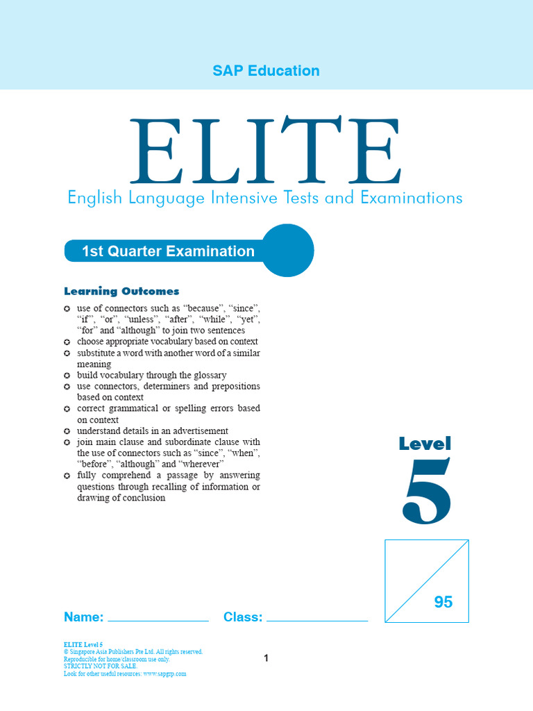 ELITE Level 5 English Language Exam | PDF