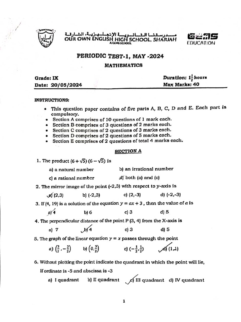 OOG MATH With Solution PT1 | PDF