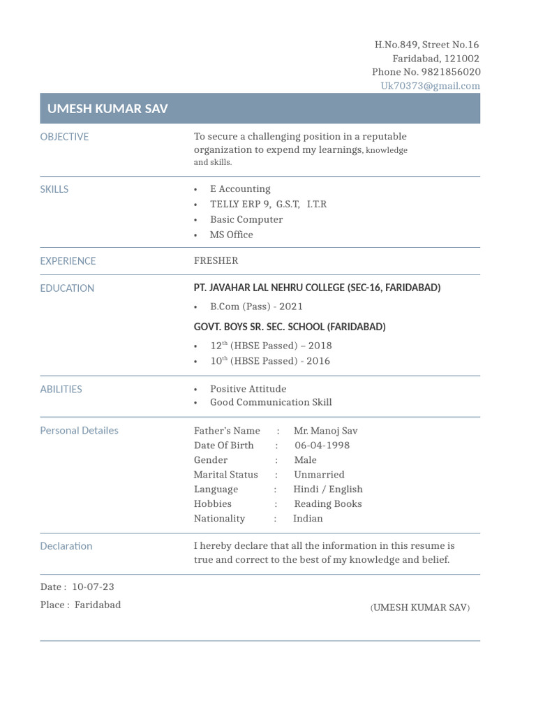Umesh Resume | PDF