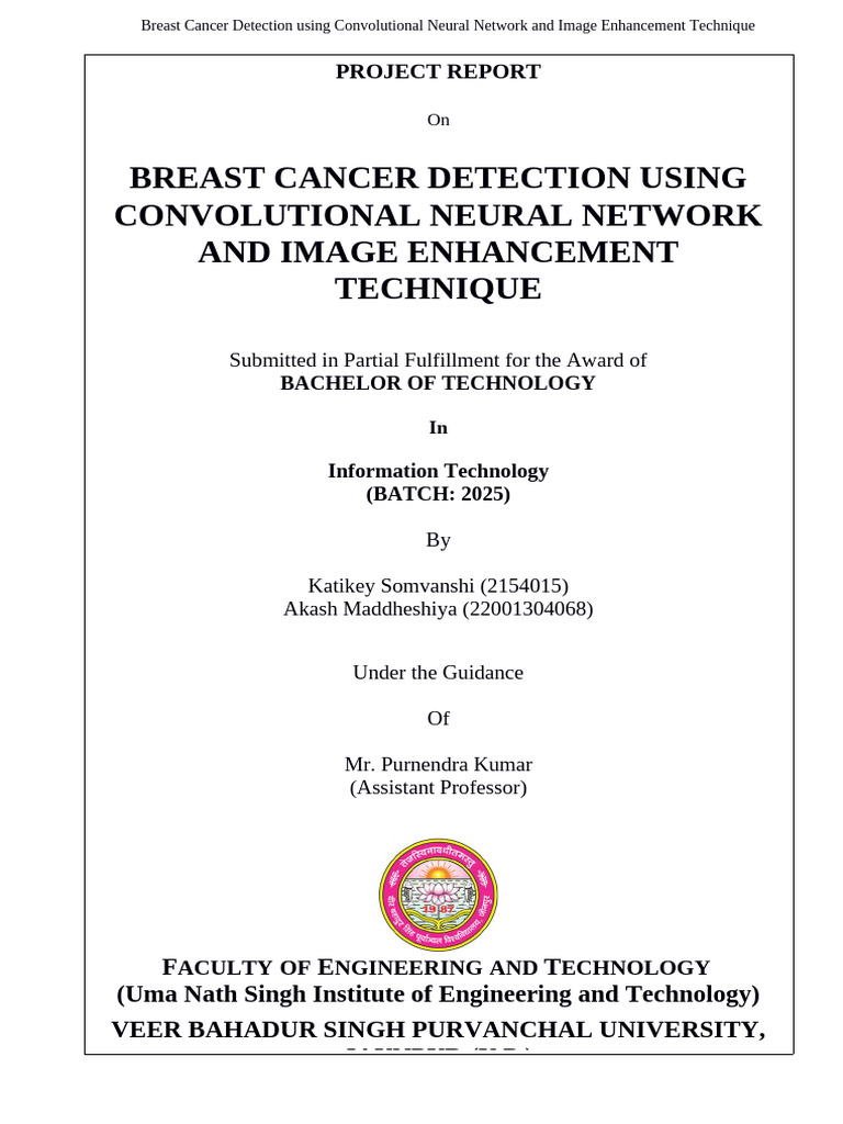 Kartik report | PDF | Mammography | Breast Cancer