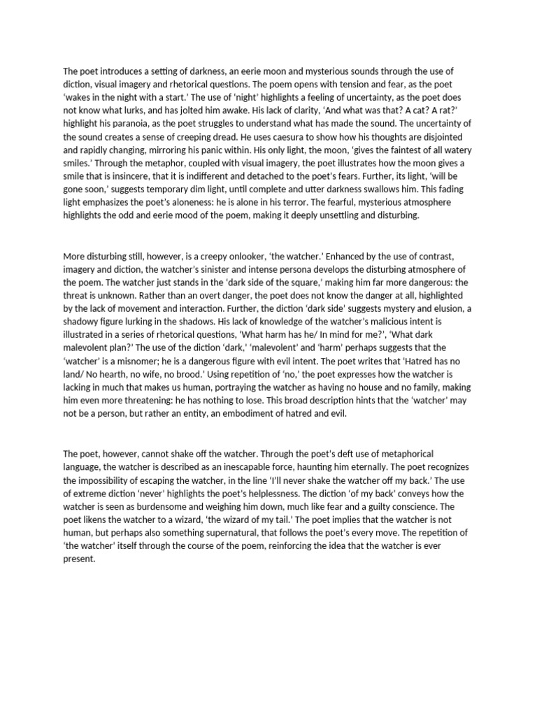 The Watcher Unseen Poetry | PDF | Poetry