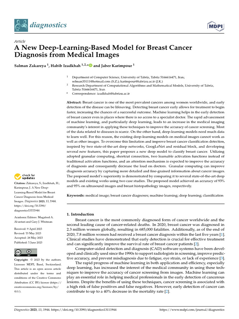 A New Deep-Learning-Based Model For Breast Cancer | PDF | Deep Learning ...