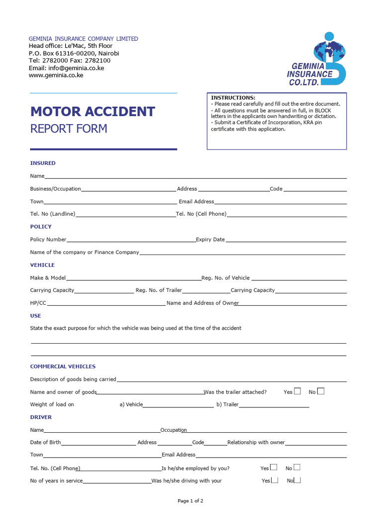 Motor Accident ClaimForm PDF-1 | PDF | Vehicles | Land Transport