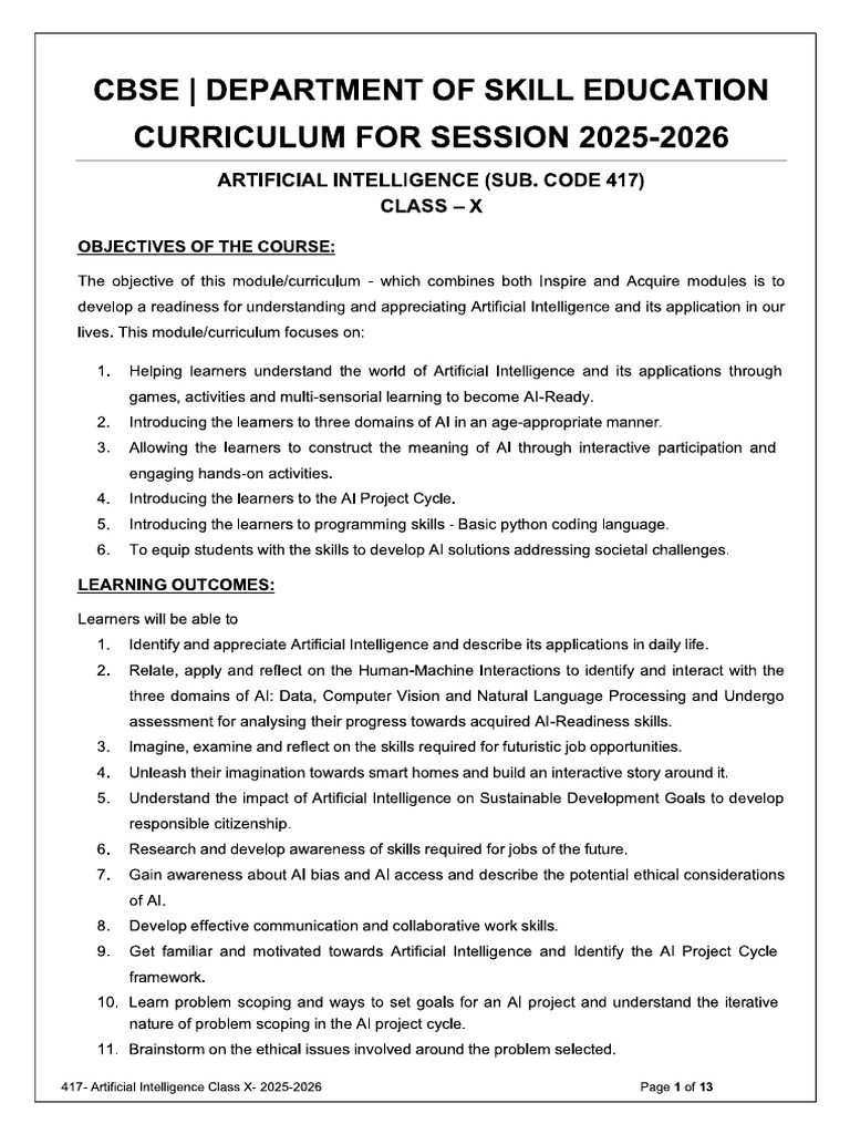 Class 10 Syllabus | PDF