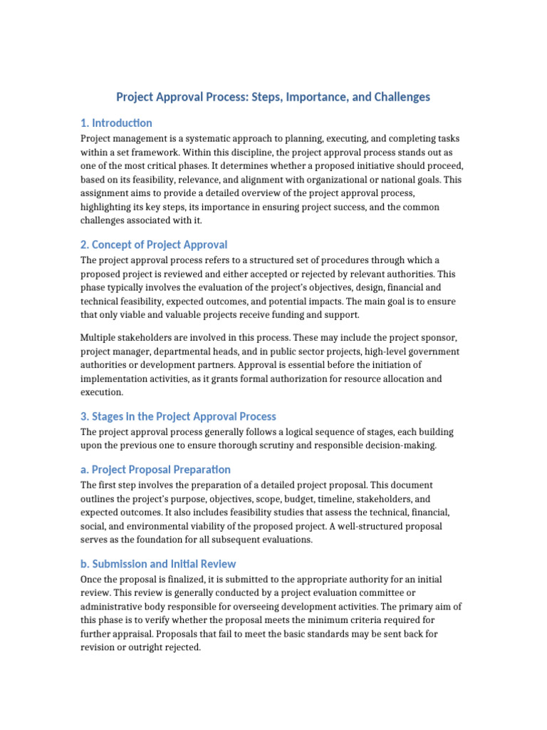 Project_Approval_Process_Assignment | PDF | Performance Appraisal ...