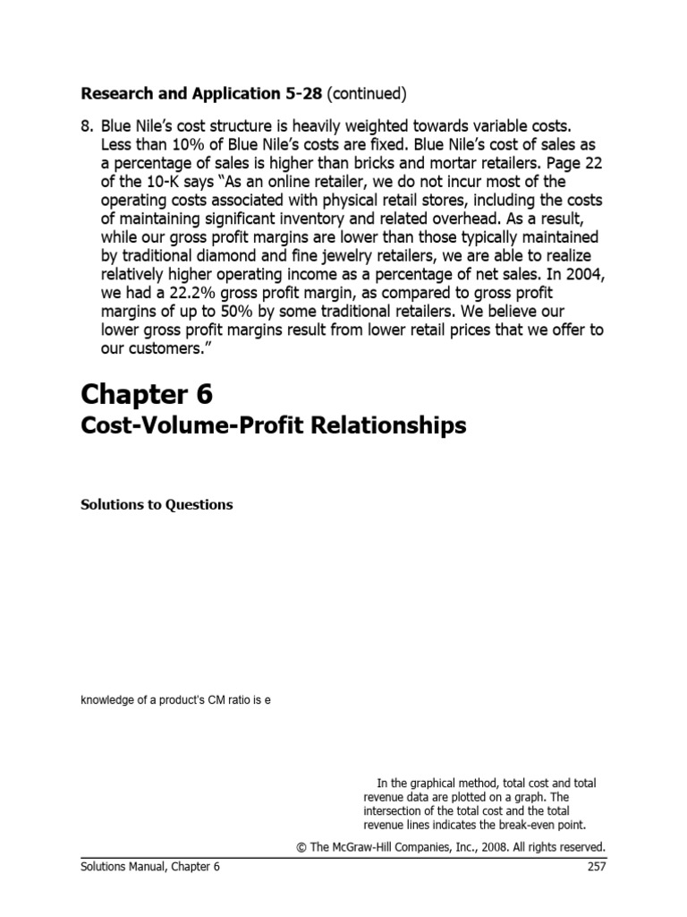 Solutions Chapter 06 CVP 05022025 103249am | PDF | Gross Margin | Management Accounting