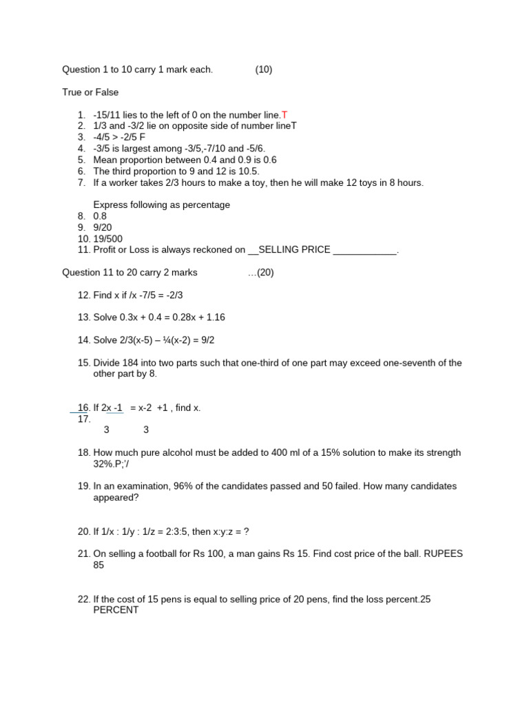 Math 1 Paper 2 | PDF