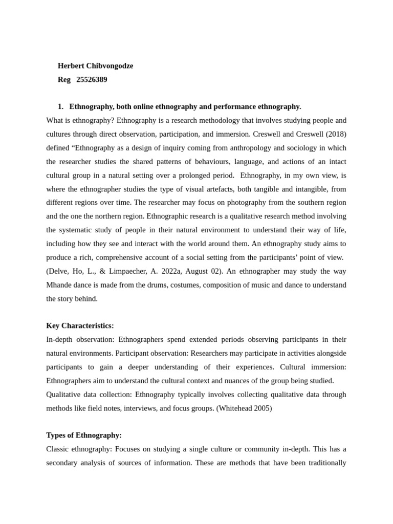 Ethnography Both Online Ethnography and Performance Ethnography | PDF | Ethnography | Anthropology