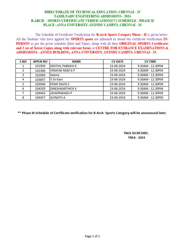 Barch Sports CV 2024 Phase Ii | PDF