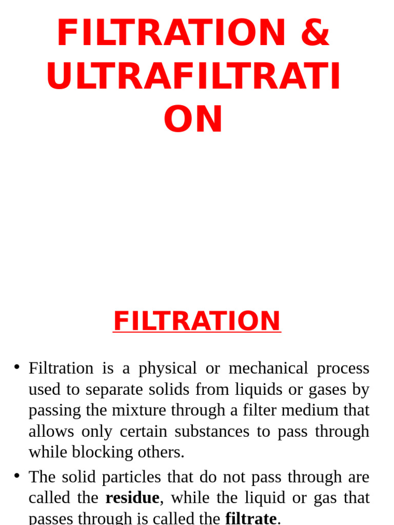 Filtration Techniques in Biophysical Science | PDF | Filtration ...