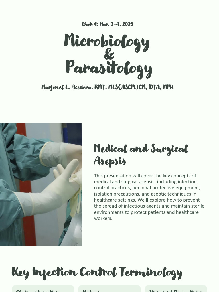 MicroPara Unit 6 Medical and Surgical Asepsis | PDF | Infection | Hand Washing