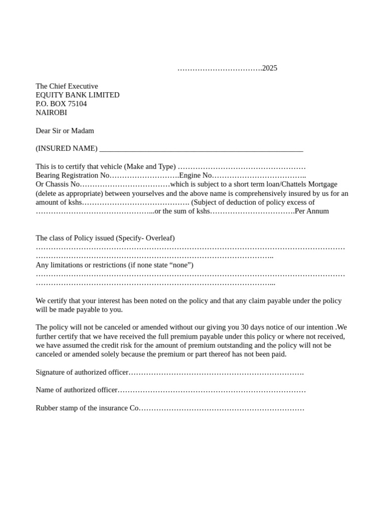 Insurance Confirmation 2025 | PDF