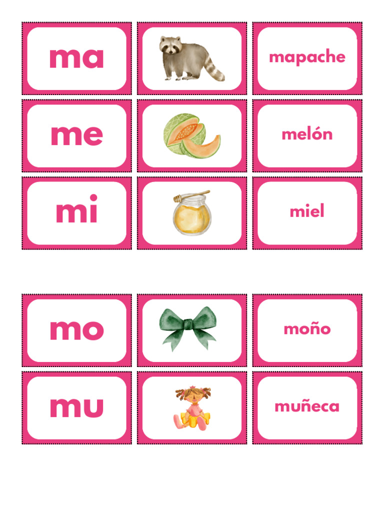 Tarjetas Lectoescritura PDF | PDF