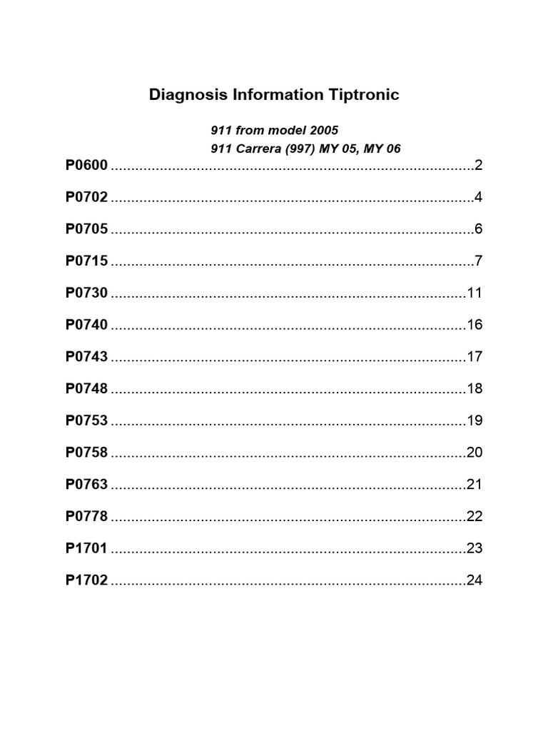 997 Tiptronic Diagnosis MY05 | PDF | Clutch | Manual Transmission