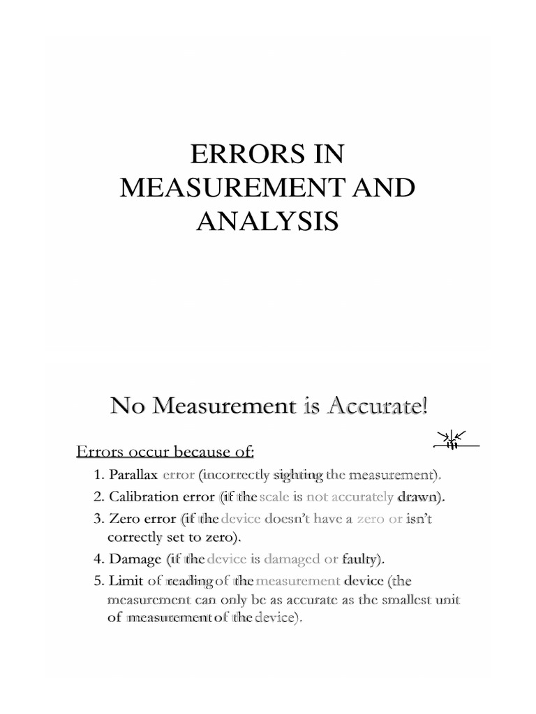 1. Errors in Measurement Analysis Converted | PDF