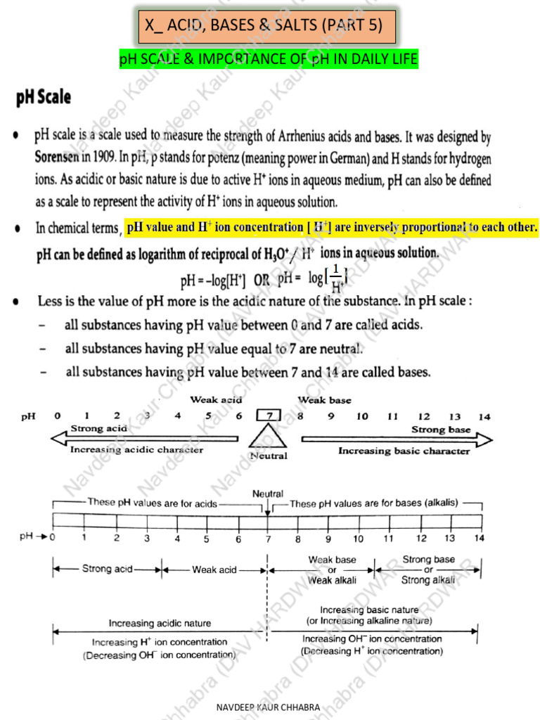 PDF5 - X - ACID, BASES & SALTS (PH) PART 5 - 05.08.2020 - New | PDF