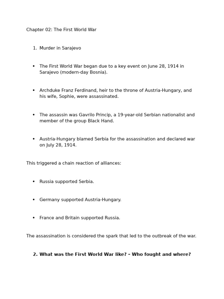 Assassination That Sparked WWI | PDF | World War I | Trench Warfare